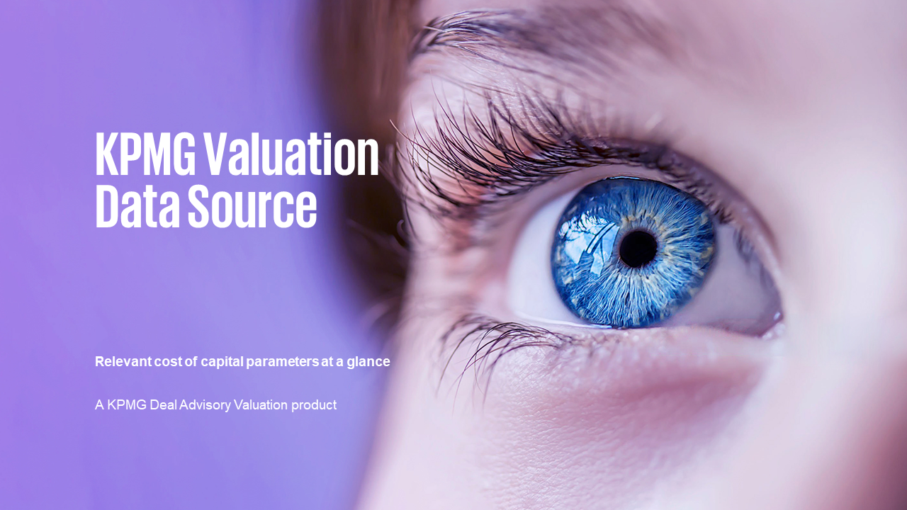 KPMG Valuation Data Source: Derive capital costs faster